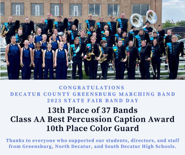 Decatur County Greensburg Marching Band at the Indiana State Fair ...